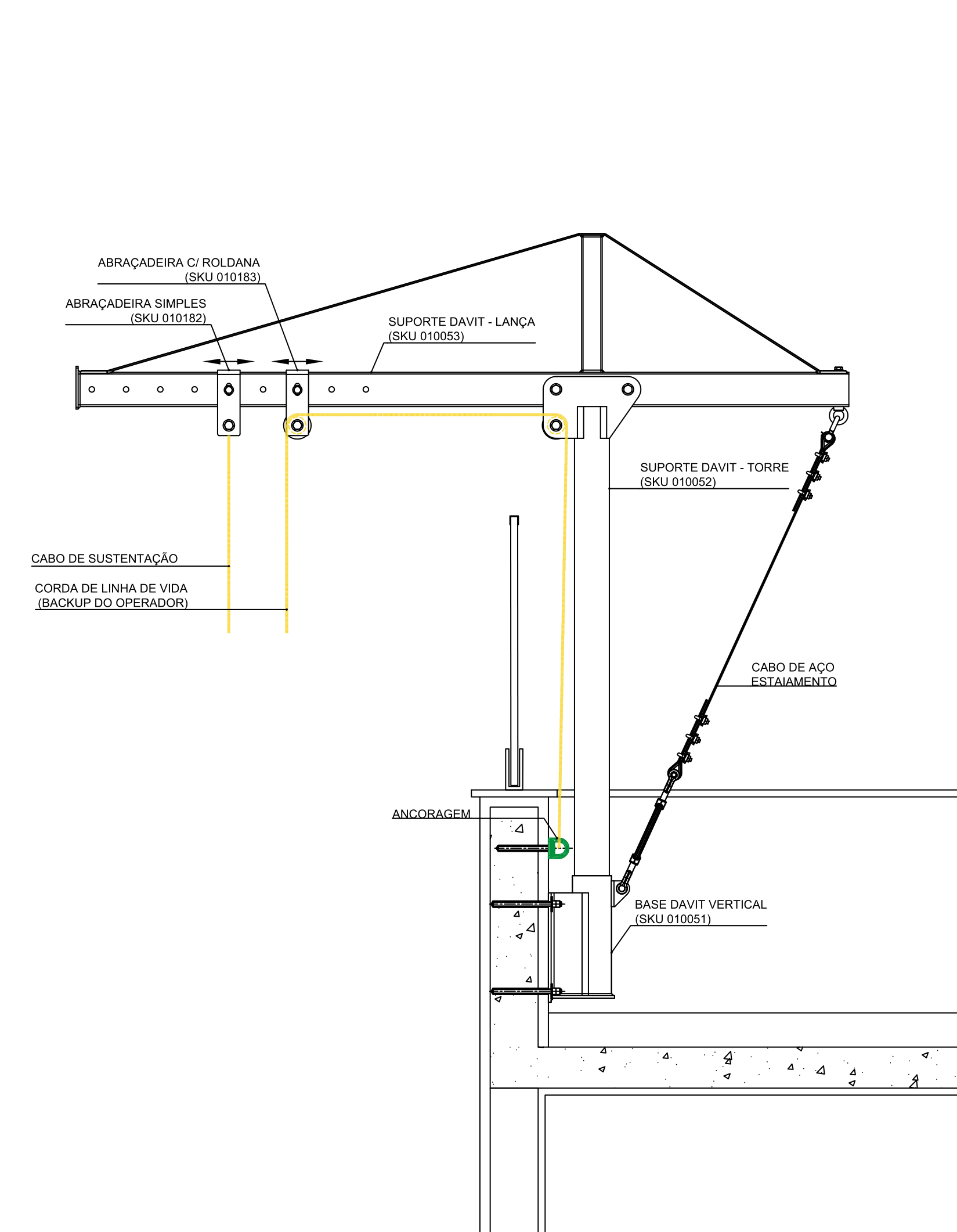 Suporte Para Balancim – Sistema Davit – Acesse Equipamentos – Soluções ...
